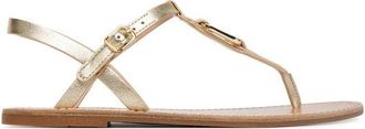 Tommy Hilfiger Sandalen Leather Thong Sandal Gold FW0FW09331 Goldfarben