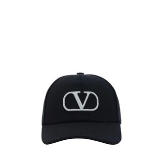 Valentino Garavani Homme, Accessoires, Noir, Taille: 59 CM Casquette de Baseball en Coton avec Logo V embl&eacute;matique