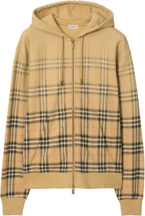 Burberry Zip-up Hooded Check-pattern Hoodie