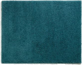 KELA Badematte rutschfest 55 x 65 x 1,5 cm Maja, Badezimmerteppich Petrol, waschbar, recyceltes Polyester, Flauschiger Badvorleger