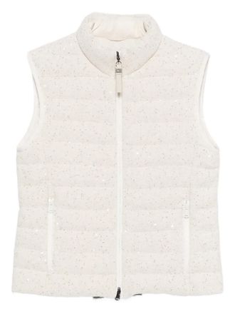 Brunello Cucinelli sequin-embellishment gilet - Nude