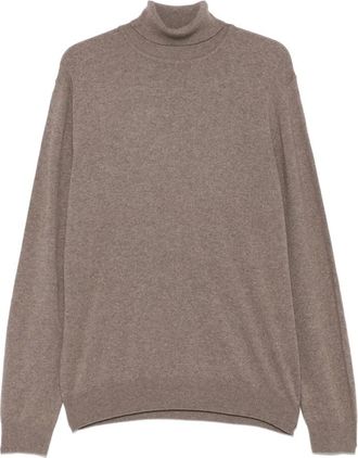 Hackett Pull en maille marine en laine m&eacute;rinos et cachemire - Homme - Pulls - Brun - Taille: XL