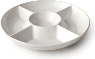 Lacor Lacor - 61242 - Porzellanteller, Wei&szlig;er Porzellanteller, Porzellanteller, 5 F&auml;cher, Robust und Langlebig, Leicht zu Reinigen, Sp&uuml;lmaschinenfest, Backo