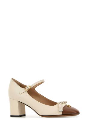 Valentino Garavani Womens Ivory Leather Vlogo Signature Pumps Butterwhitetobacco Scarpe Con Tacco