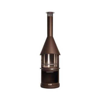 Buschbeck Edelstahlkamin Buschbeck Sydney braun bbq Grill Holzkohle