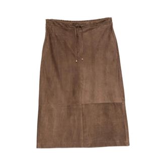 Max Mara Wildleder-Midi-Rock - - Skirts - Damen - Braun - S