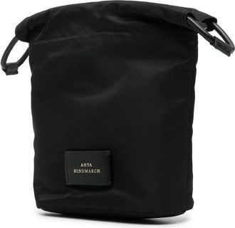 Anya Hindmarch Eyes-Patch Recycled Nylon Pouch - Black