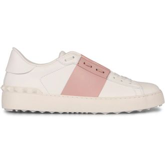 Valentino Garavani Femme, Chaussures, Blanc, Taille: 39 EU Baskets Basse en Cuir Clout&eacute;