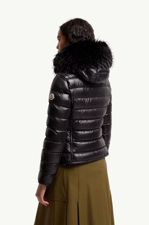 Moncler Quilted Down with Fur-Trim Hood Down Jacket - Black