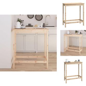 vidaXL Bartisch 100x50x110 cm Massivholz Kiefer - Esstisch - Holzt Tisch - Bartisch - Kiefernholz - Wohnzimmer M&ouml;bel