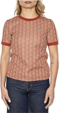 Lacoste Femme, Tops, Brun, Taille: 36 FR T-shirt &agrave; col rond