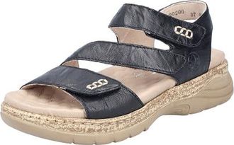 Rieker Femme V2202 Sandales Bride Cheville, Noir, 40 EU