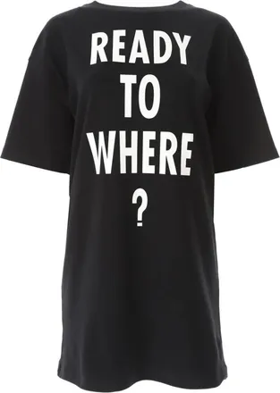 Moschino Femme, Tops, Noir, Taille: 40 FR Ready To Where? Tshirt Dress