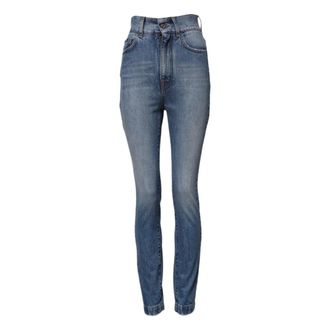 Dolce & Gabbana Femme, Jeans, Bleu, Taille: 36 FR Jean Skinny Taille Haute Bleu Lav&eacute;