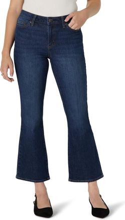 Amazon Essentials Damen Mittelelastische Kick-Crop-Jeans Mittelhoher Bund, Dunkler Schatten, 36-38