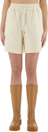 Moncler Cotton Fleece Shorts - Ivory