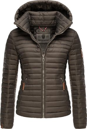 Marikoo Damen &Uuml;bergangsjacke Steppjacke mit abnembarer Kapuze L&ouml;wenbaby Anthracite Gr. XS