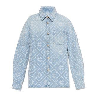 Casablanca Homme, Chemises, Bleu, Taille: M Pearl Monogram Denim Shirt