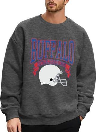 Generic 2026 Chandail à manches longues et col rond pour homme - Thème de la saison de football - Décontracté - Confortable - Doux et chaud - Vêtements de spo