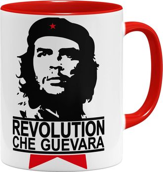 OM3 Che Guevara - Kaffee-Tasse - Keramik Becher - 11oz 325ml - Beidseitig Bedruckt - Rot