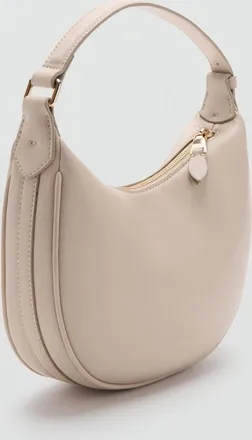 Mango Sac &agrave; main ovale blanc cass&eacute; - Femme - Taille unique - MANGO