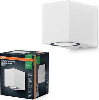 Osram ENDURA Classic Square Down Außen-Wandleuchte, weiß, GU10-Sockel (max 35W), kann mit einfacher oder smarter Lampe bestückt werden, Down oder Up/Down Le
