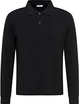 Seidensticker Mens Slim Fit Polo à Manches Longues Noir Taille M, Noir, M