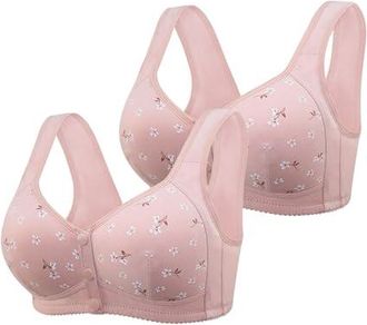 Generic Lot de 2 bustiers pour femme - Gros seins d&eacute;colorants - Souples - Doux pour la peau - Boucle ouverte sur le devant, Rose, 52