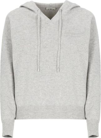 PESERICO Femme, Pulls, Gris, Taille: 36 FR Pull à Capuche en Laine Grise