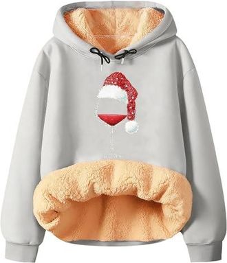 Generic Vestes &agrave; capuche doubl&eacute;es en polaire pour femmes, sweatshirts surdimensionn&eacute;s, douillettes, douces, chaudes et &eacute;paisses, d&eacute;contract&eacute;es pour femmes, je