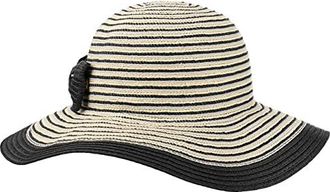 LIPODO Capeline Amina Stripes Femme - Chapeau d&eacute;t&eacute; de Plage Soleil &Eacute;t&eacute; Printemps-&eacute;t&eacute; - Taille Unique Noir