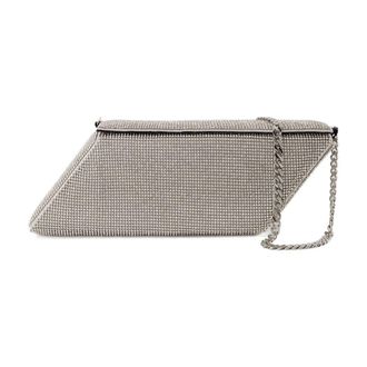 Kara Womens Parallelogram Clutch Silver Others
