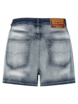 Diesel Two-Tone Washed Denim Shorts - Blue