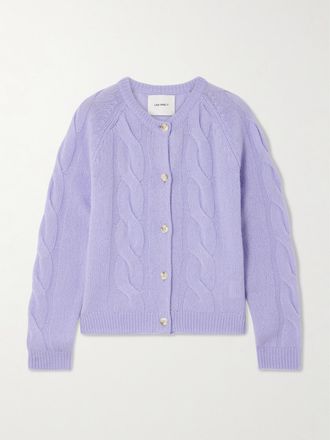 Lisa Yang Cardigan En Cachemire À Mailles Torsadées Gwyneth - Violet