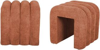 Sweeek 2er-Set zeitgenössische Hocker mit Stoffbezug