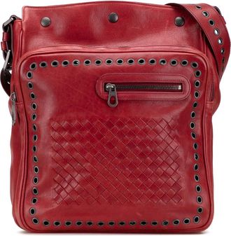 Bottega Veneta Hobo Bags - Nappa Intrecciato Grommet Crossbody - Gr. unisize - in Rot - f&uuml;r Damen
