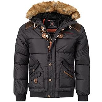 Geographical Norway Veste matelass&eacute;e dhiver pour homme - Anorak chaud doubl&eacute; - Veste de ski et de snowboard pour lhiver/automne en pack avec bonnet UD, M