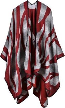 Generic Poncho Femme Hiver Chaud Chale Femme Hiver Chaud Cape Femme Effet enveloppant Ch&acirc;le Casual Ouvert Devant Tr&egrave;s Doux Pour Usage Quotidien