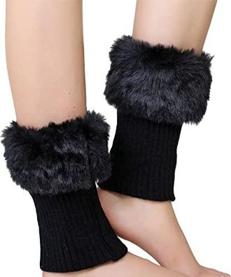 Generic Gu&ecirc;tres pour femmes et hiver - Court torsad&eacute; - Laine torsad&eacute;e - Chaussettes chaudes - Couverture de bottes - Laine tricot&eacute;e - Protection des jambes - 