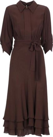 Elisabetta Franchi Femme, Robes, Brun, Taille: 34 FR Midi Dress