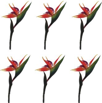 Gasper 6er Set künstliche Strelizien H. 83cm rot grün Natur Kunstblumen