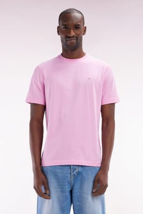Eden Park T-shirt En Coton Pima Rose Broderie Dos Coupe Droite
