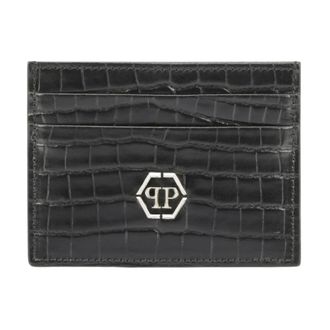 Philipp Plein Leather Card Holder Cocco - - Accessories - Herren - Schwarzk - ONE SIZE