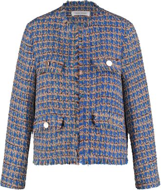 Gerry Weber Damen 430017-31316-8121 Blazer, Blue Camel Hahnentritt, 46 EU