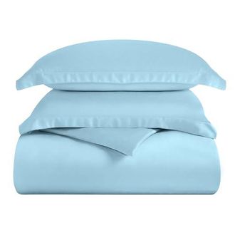 Superior Bettbezugsset, 229 x 234 cm, Fadenzahl 300, 100% Modalfasern aus Buchenholz, einheitlich hellblau