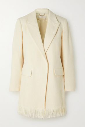 Chlo&eacute; Blazer Aus Strukturierter Seide Mit Fransen - Wollwei&szlig;