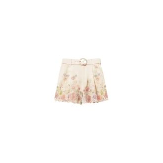 Twinset Femme, Shorts, Multicolore, Taille: 36 FR Shorts en lin imprim&eacute;