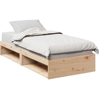 vidaXL Vidaxl - Lit de jour 80x200 cm en bois de pin massif - Sommier &agrave; lattes inclus - Espace de rangement sous le lit - Capacit&eacute; 100 kg