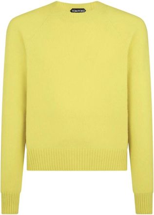 Tom Ford Homme, Pulls, Jaune, Taille: L Felted Cashmere Crew Neck