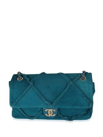 Chanel sac porté épaule Diamond Frange médium (2019) - Bleu